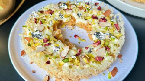 Ghevar Sweet Recipe | Simple & Malai Ghewar without Mold - Aayansh Kitchen