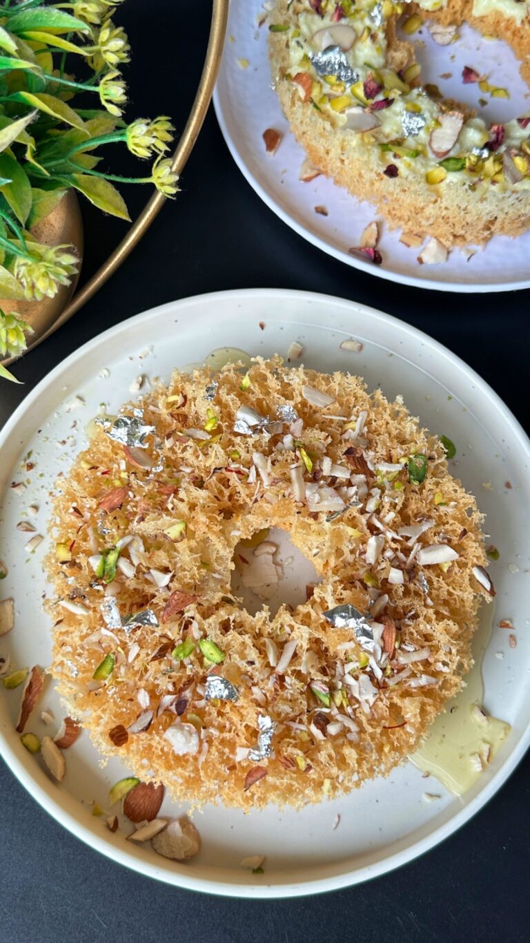 Ghevar Sweet Recipe | Simple & Malai Ghewar without Mold - Aayansh Kitchen