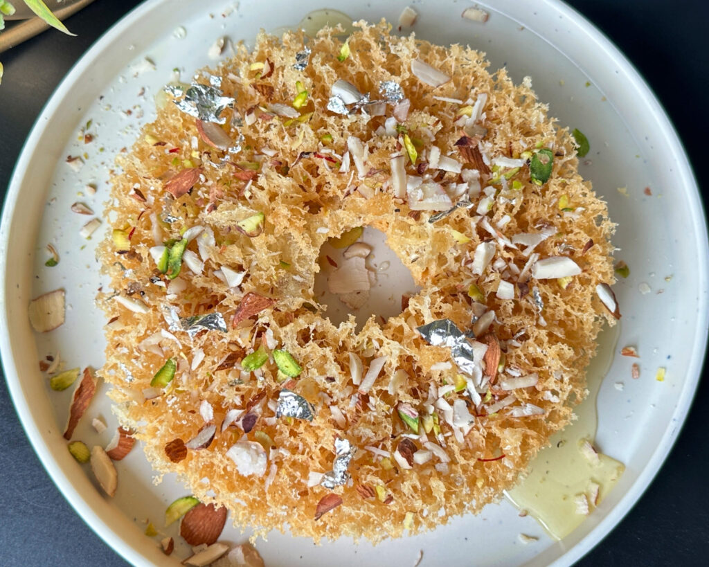 Ghevar Sweet Recipe | Simple & Malai Ghewar without Mold - Aayansh Kitchen